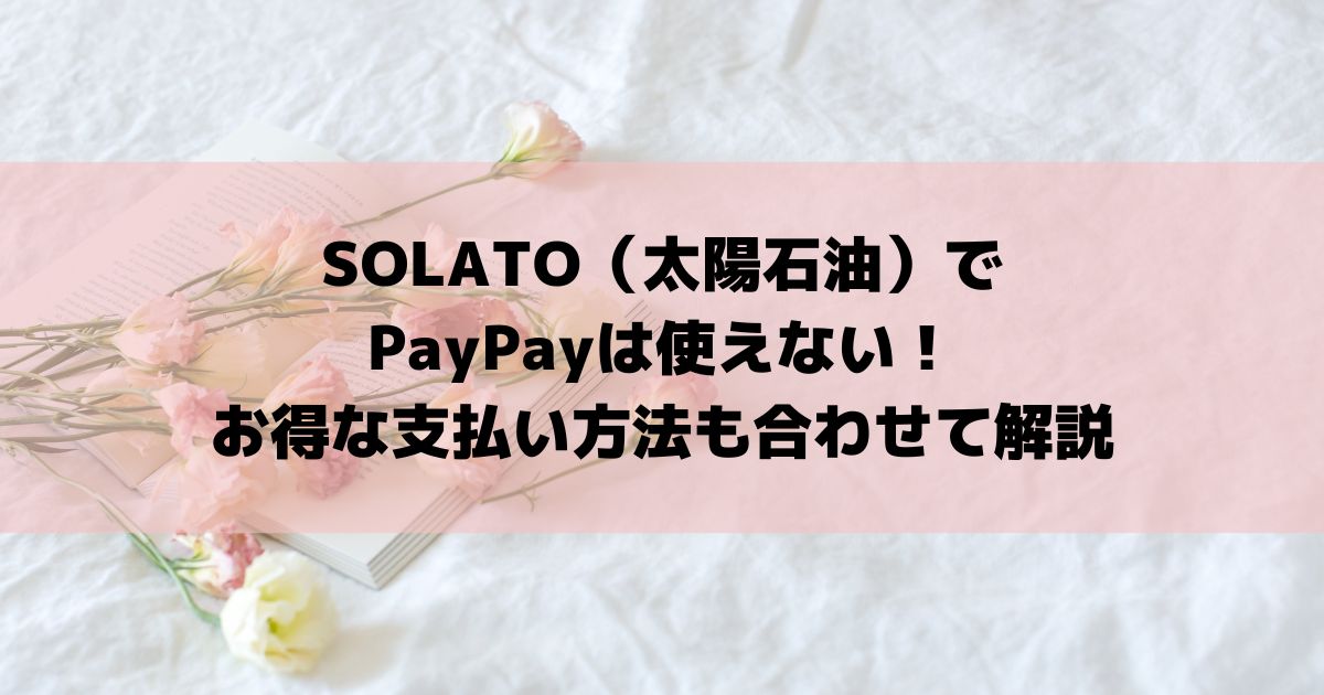 SOLATO（太陽石油）でPayPayは使えない！お得な支払い方法も合わせて解説 - MoneyHub